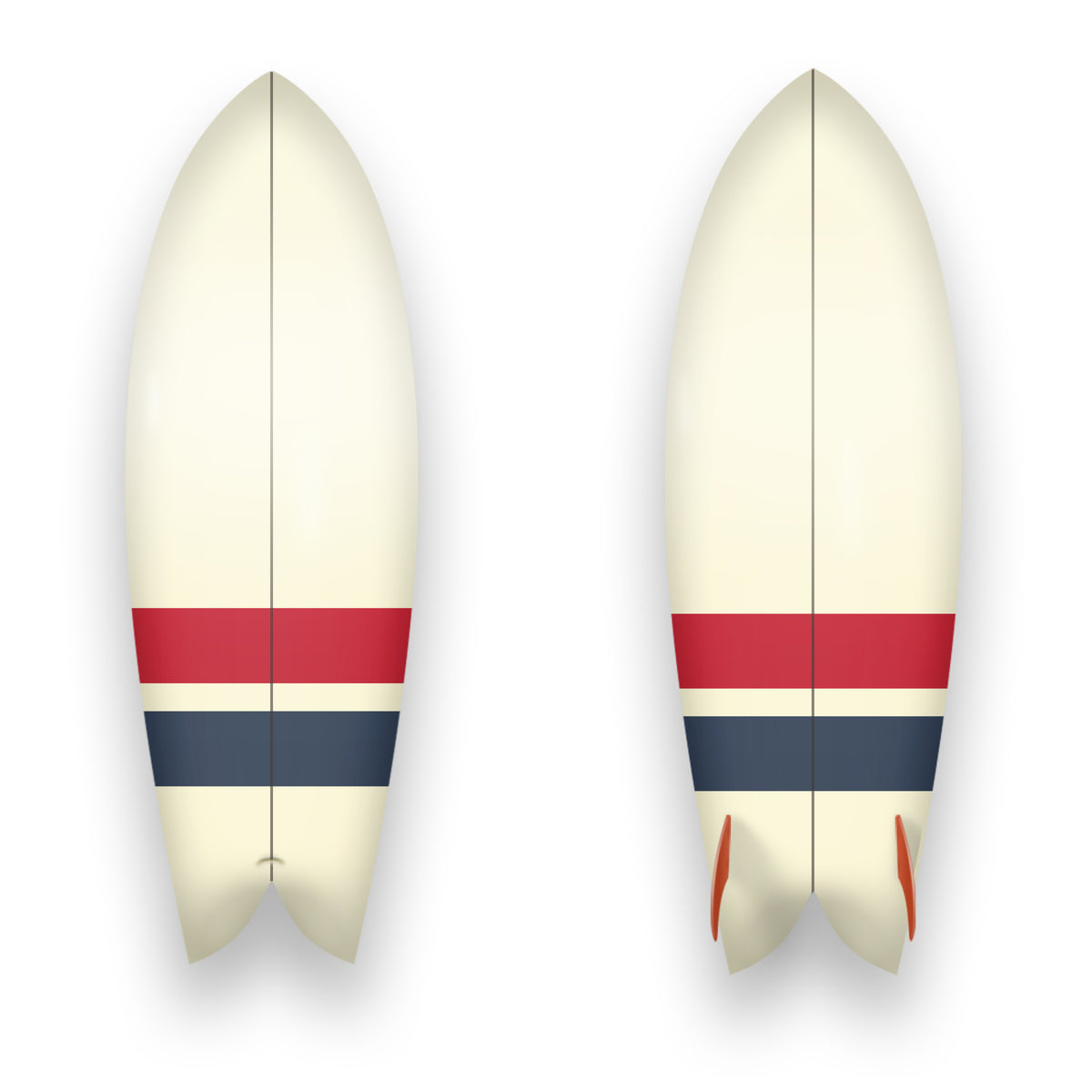 Custom Surfboard | Red, White & Blue – Raili CA Design